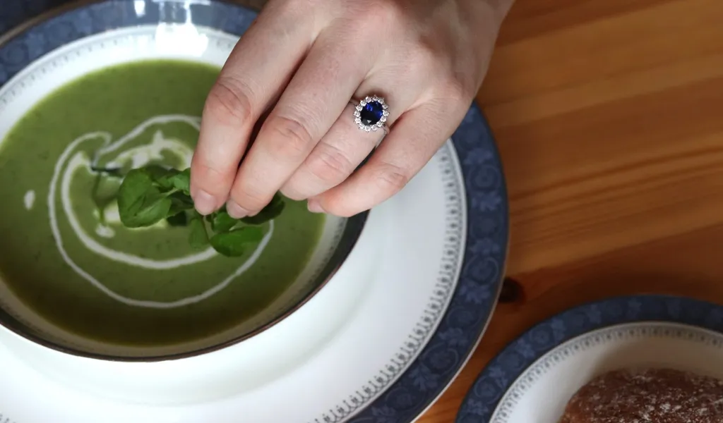 Princess Diana's royal watercress soup recipe. RAF Wittering visit